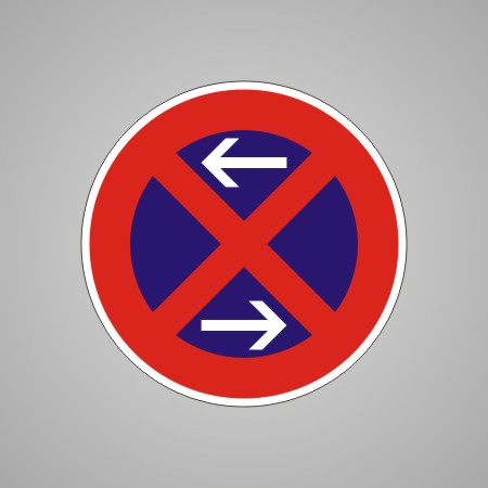 Verkehrsschild 283-30 StVO Halteverbot Mitte Parkverbot Pfeil rechts ...